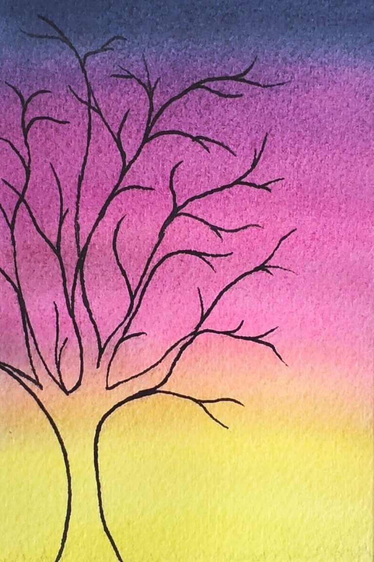 How To Paint A Watercolour Silhouette Painting (15 Minute Tutorial ...